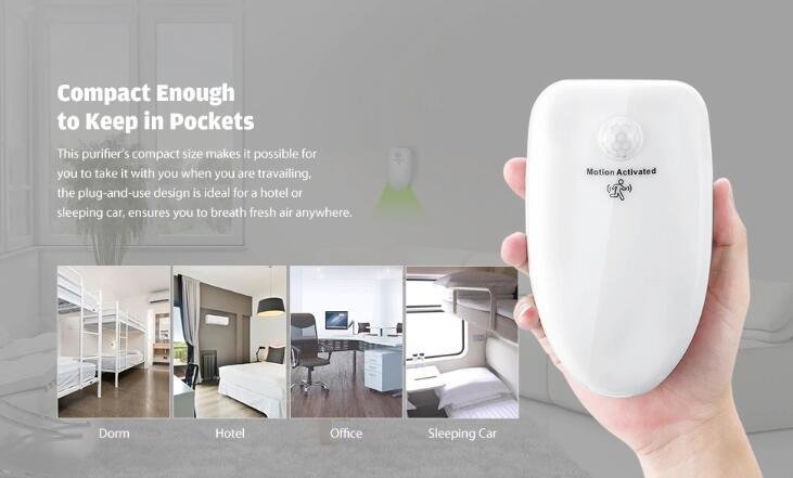 Simple Plug-n-Play UV-C Sterilizer Deodorizer Wall Socket Light